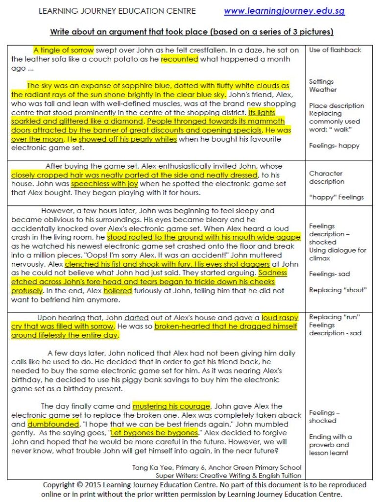 Model Compositions (Primary) - English Tuition Programmes Singapore ...