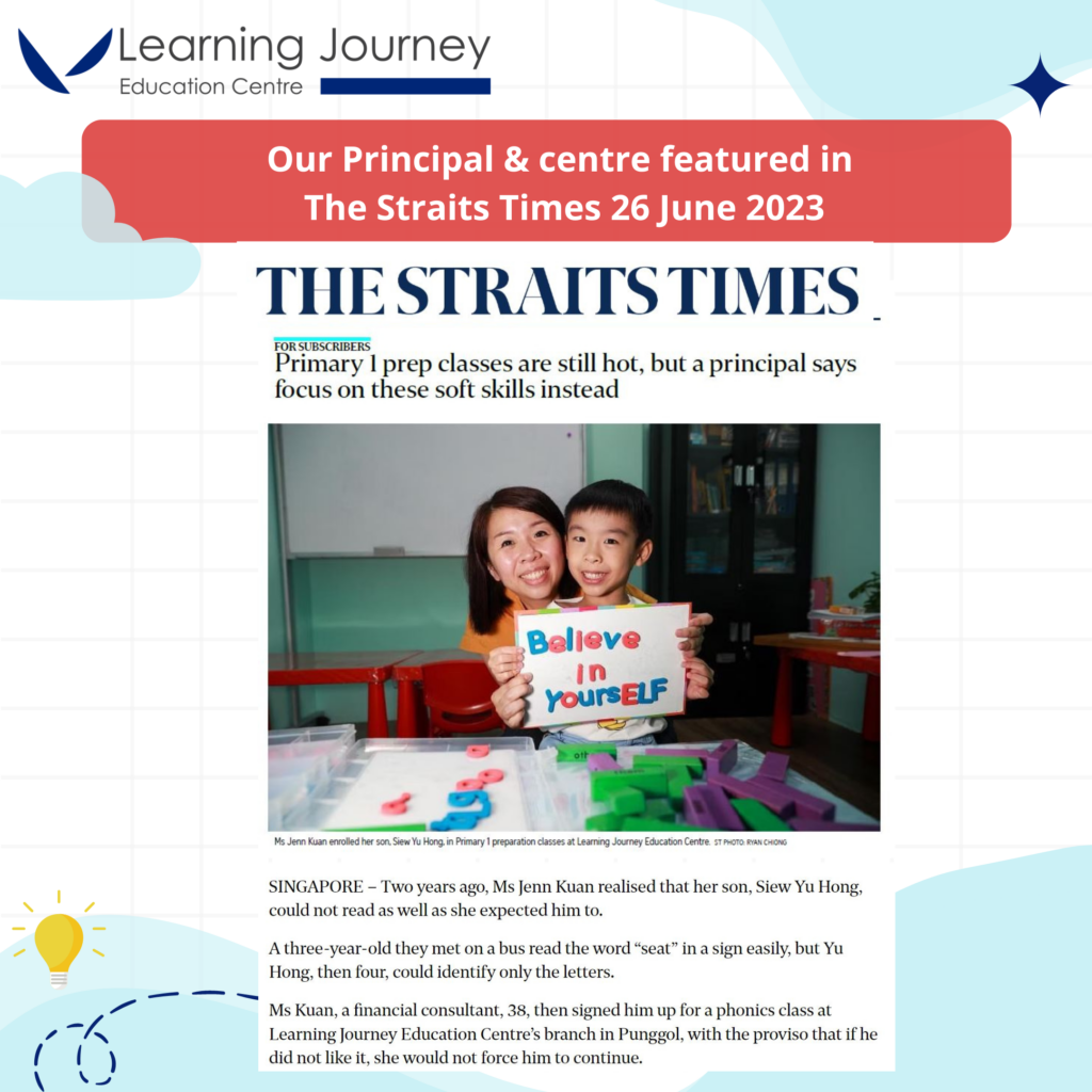 We are featured in The Straits Times - P1 English Preparatory Classes ...
